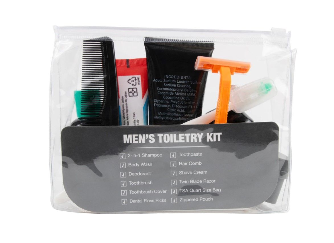 25 Bulk Men's 13-Piece Toiletry Kit With Pouch - at - bluestarempire.com