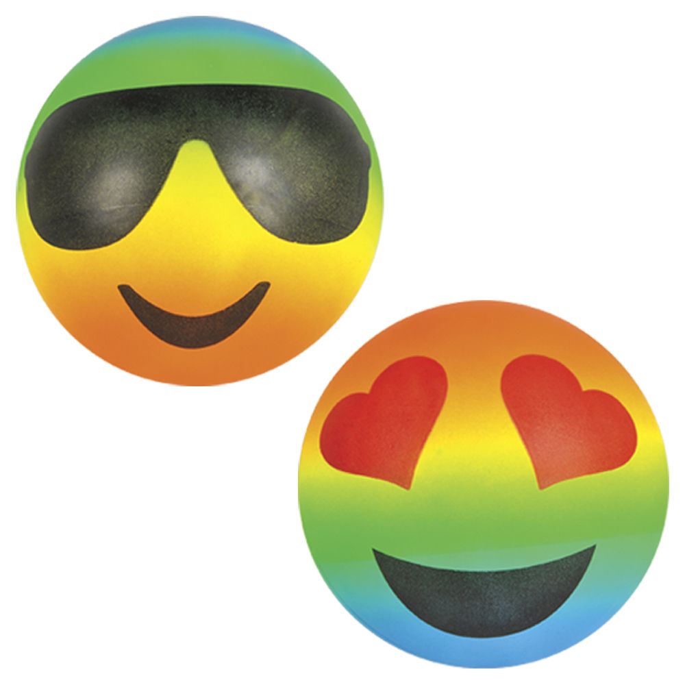 100 Bulk 6 inch Emoticon Rainbow Vinyl Balls - at - bluestarempire.com