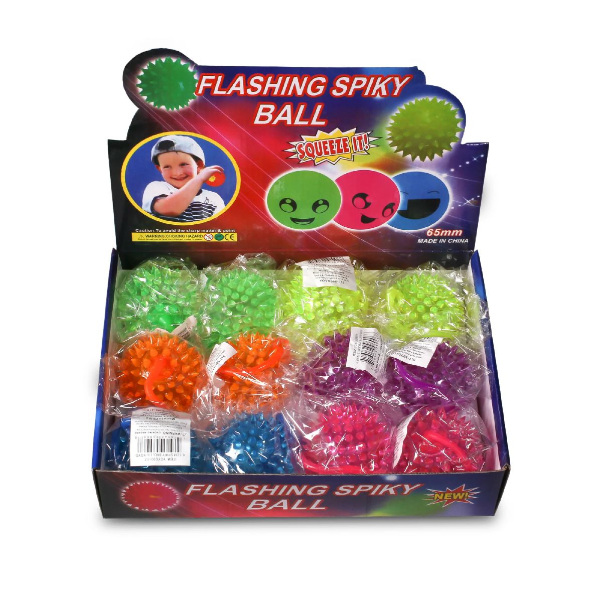 36 Bulk Led Jelly Spike YO-Yo Balls 12 Per Pack - at - bluestarempire.com