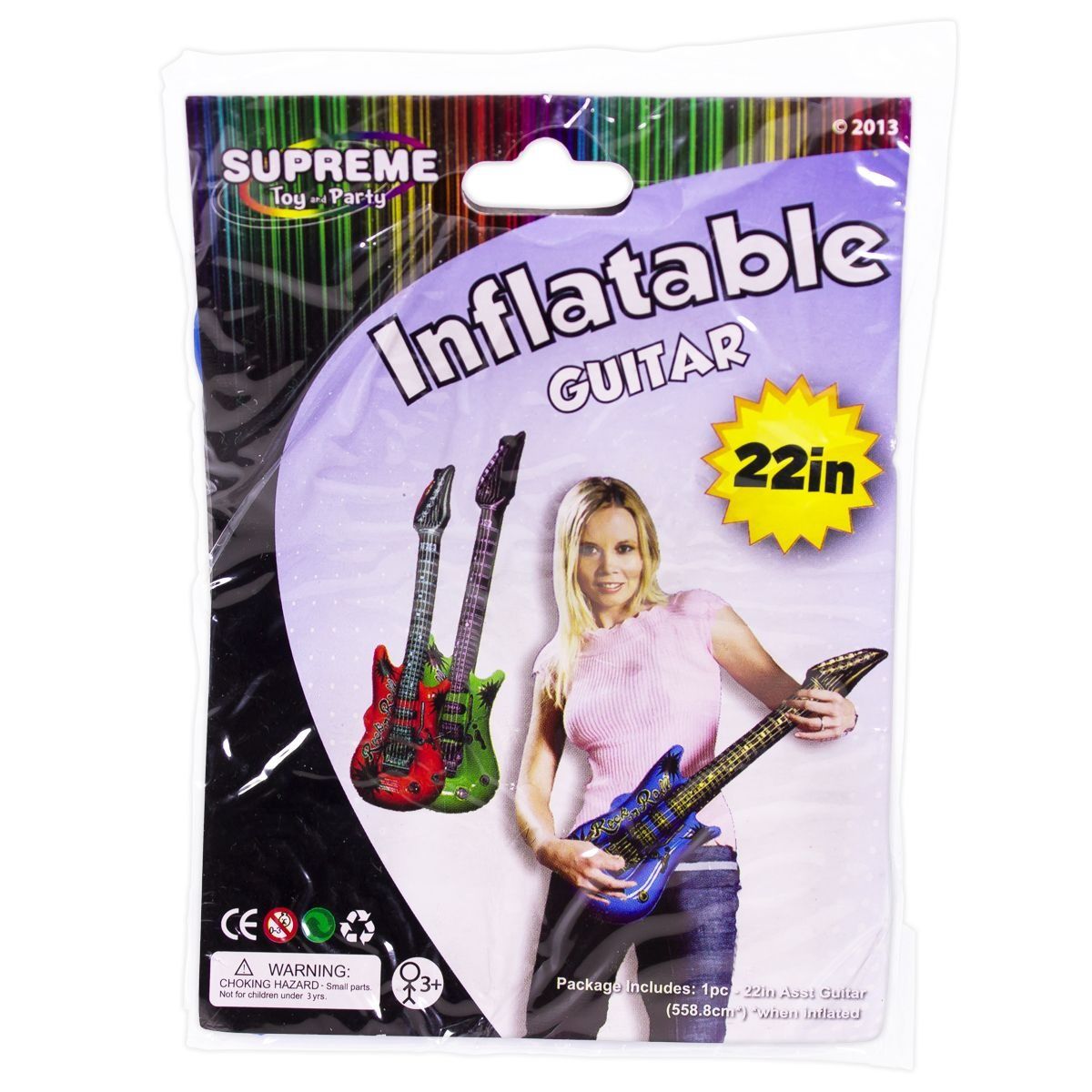 120 Bulk Inflatable 22 Inch Assorted Color Guitars - at ...