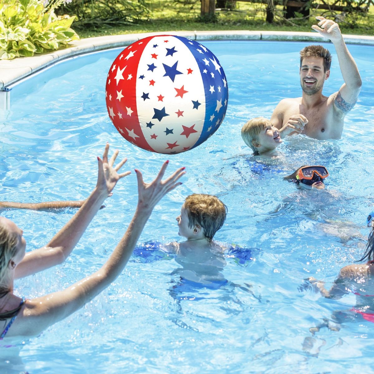 60 Bulk Inflatable 16 Inch Patriotic Stars Beach Balls (12-Piece) - at ...