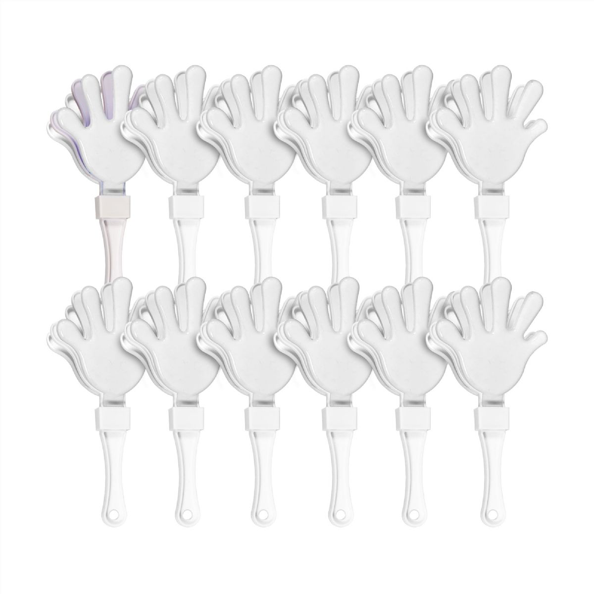 36 Bulk White Hand Clappers (dozen Pack) - at - bluestarempire.com