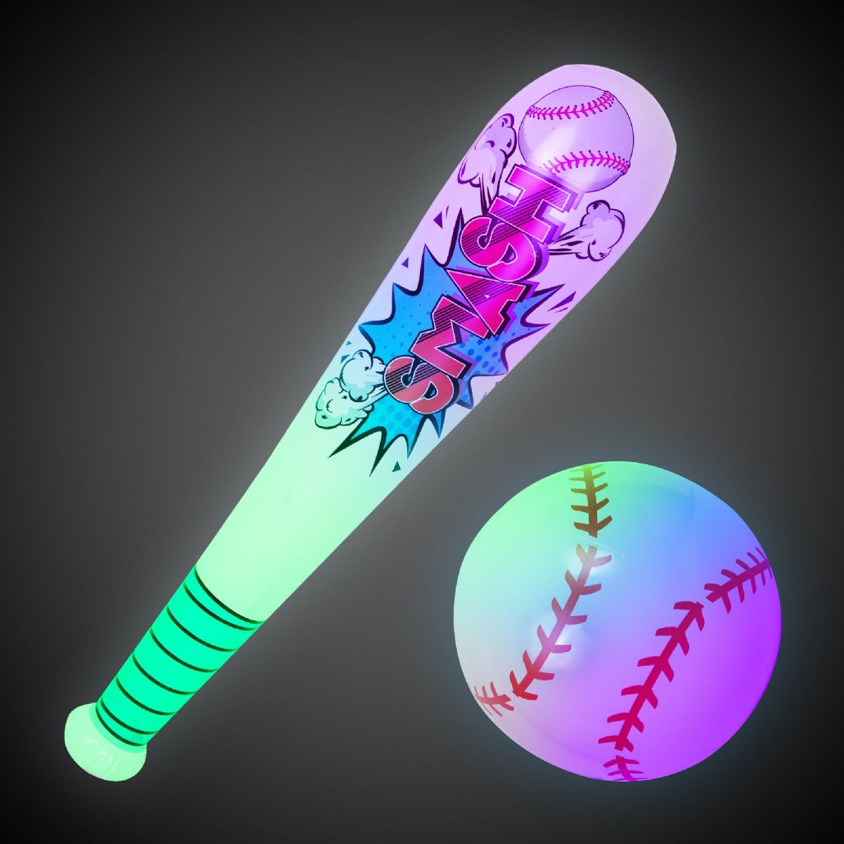 13 Bulk Led Inflatable Baseball And Bat Set - at - bluestarempire.com