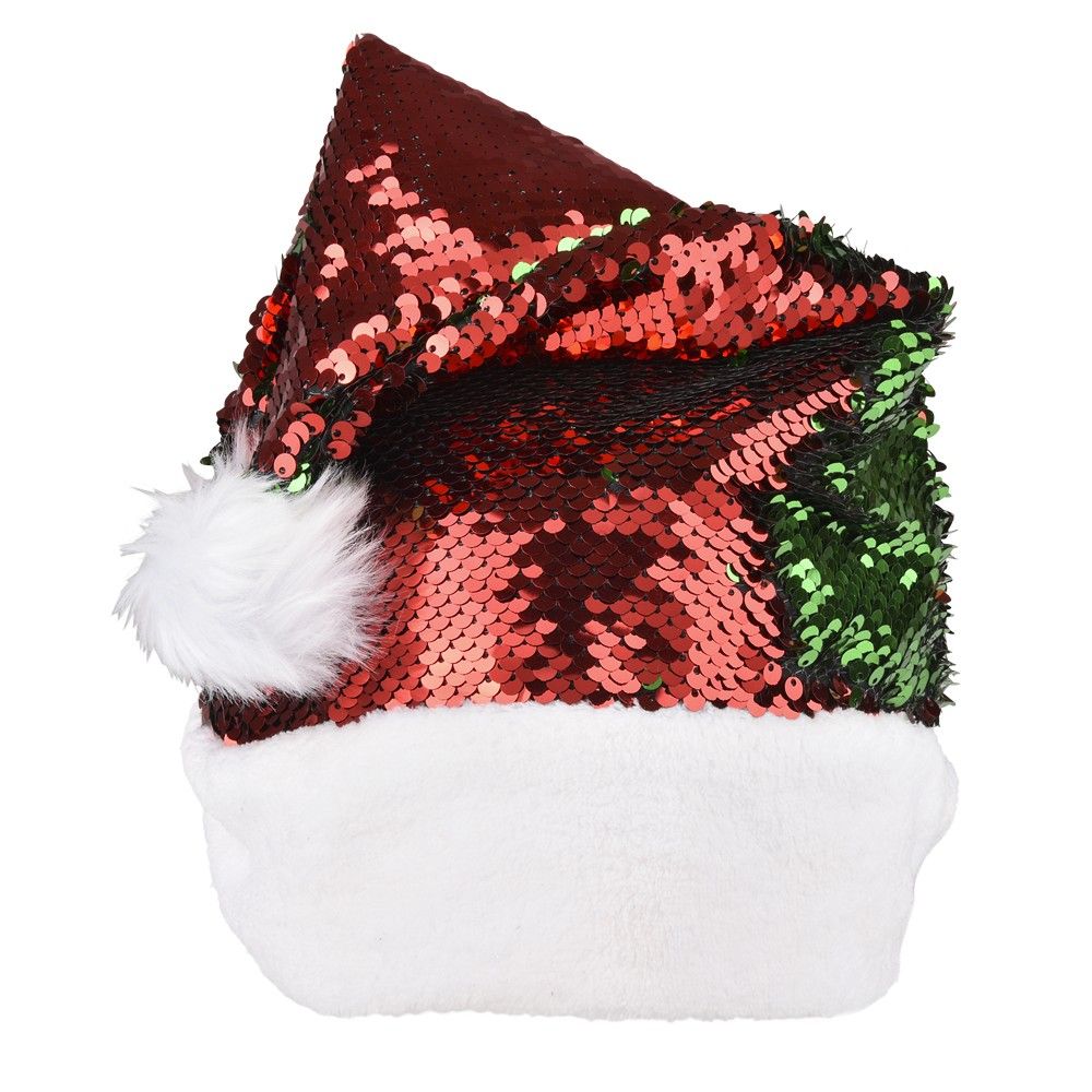 72 Bulk Flip Sequin Santa Hat 16" - at - bluestarempire.com