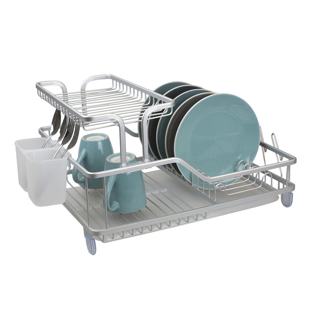 6 Bulk Home Basics Aluminum 2 Tier Dish Rack At
