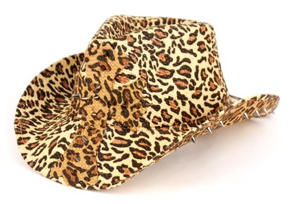 12 Bulk Fashion Leopard Cowboy Hats - at - bluestarempire.com