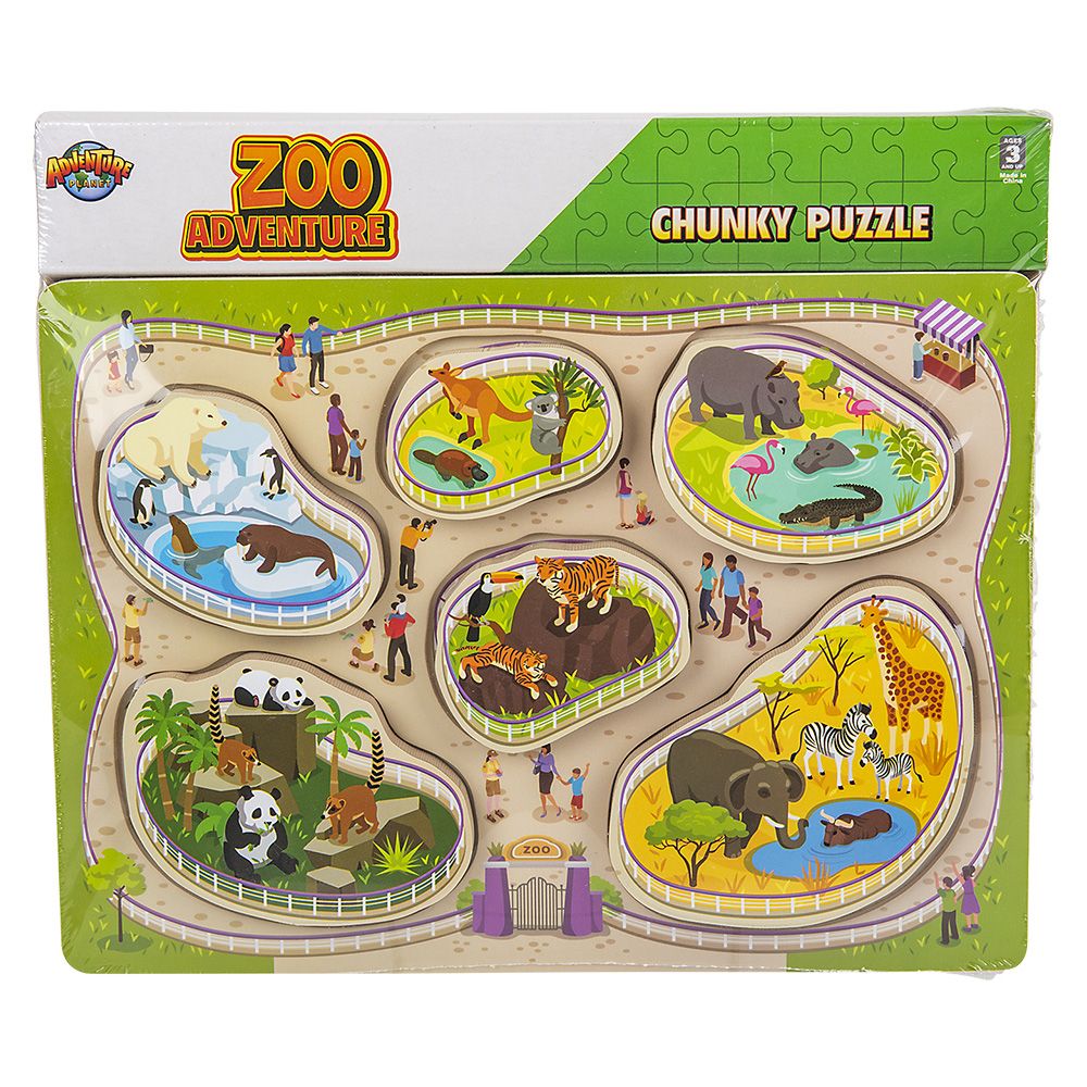 24 Bulk 11.75" X 10.25" 6pc Chunky Build A Zoo Puzzle - at ...