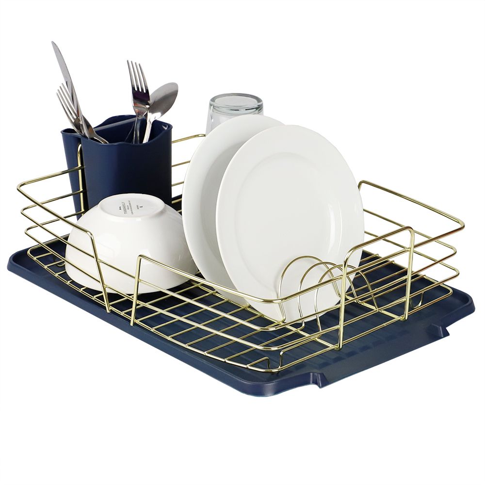 6 Bulk Michael Graves Design Deluxe Dish Rack With Gold Finish Wire And ...