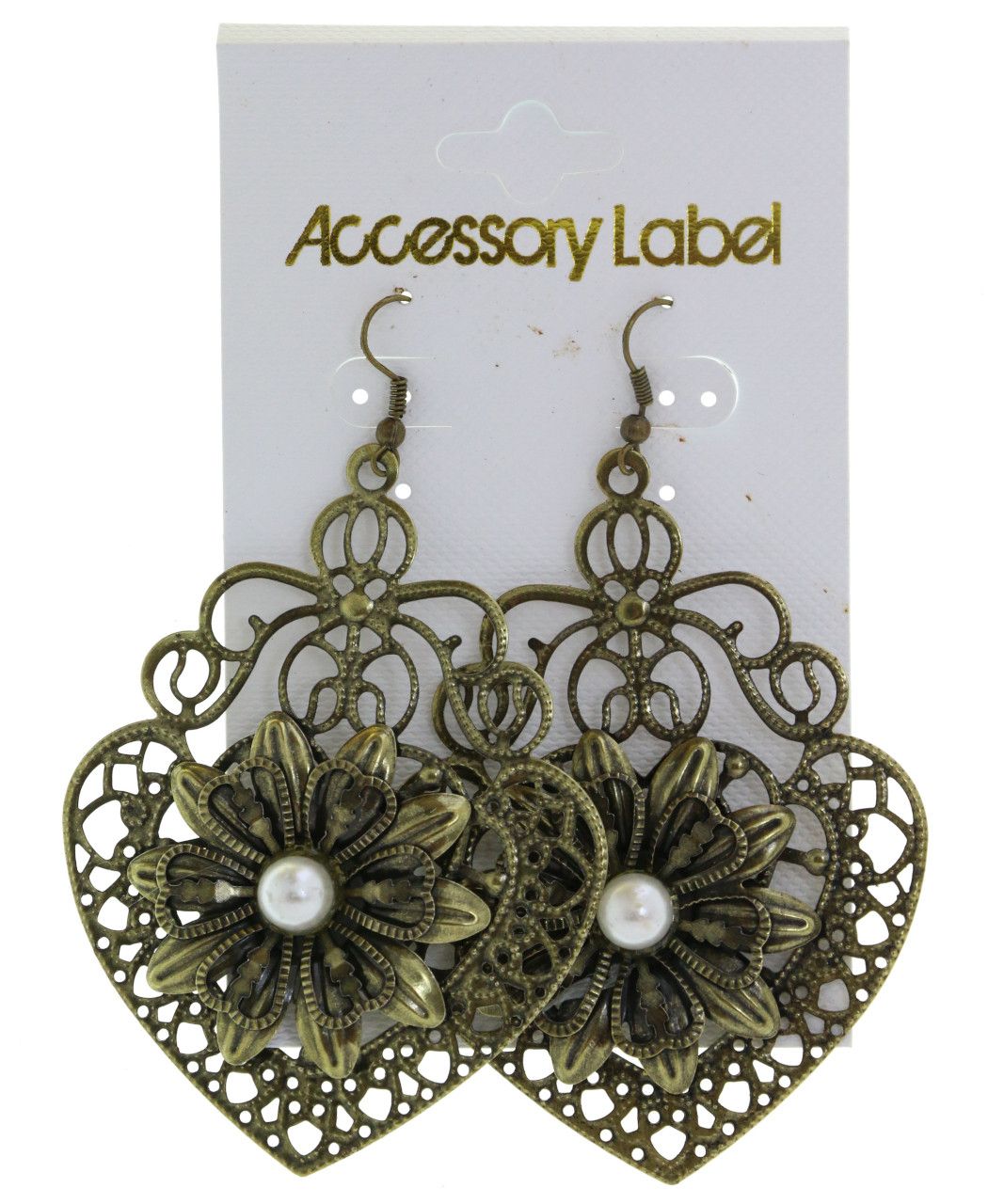 60 Bulk HearT-Shaped Filigreed Dangle Earrings Assorted - at ...