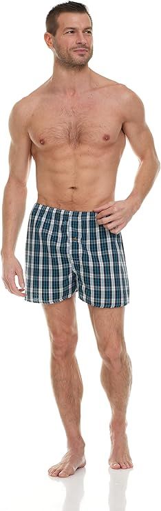 144 Bulk Mens Woven Plaid Boxer Shorts Size Medium - at ...
