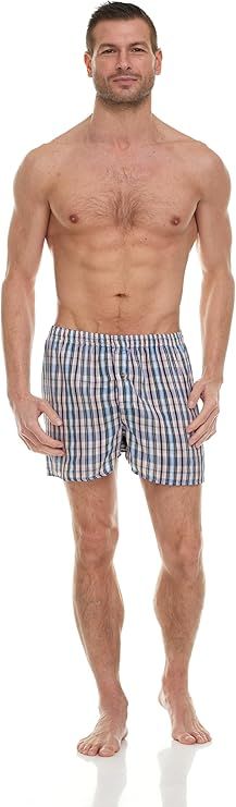 144 Bulk Mens Woven Plaid Boxer Shorts Size Medium - at ...