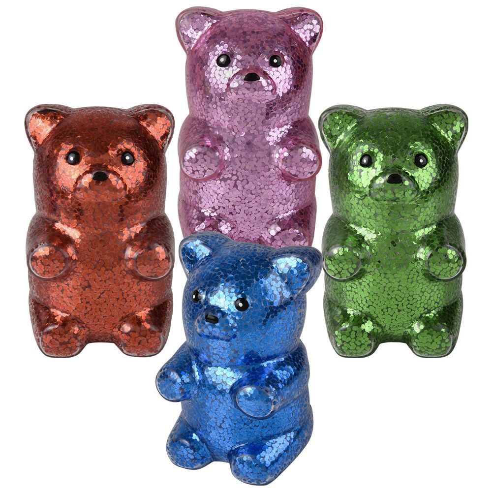 24 Bulk 7 Inch Sparkle Puffer Gummy Bear 6ct - at - bluestarempire.com