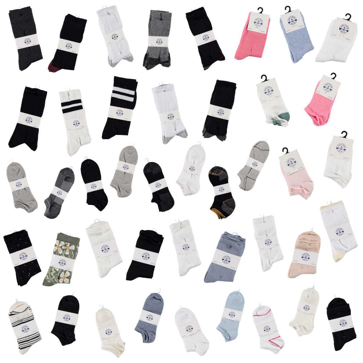 72 Bulk Sock Pallet Deal Mixed Assorted Random Colors For Children - at ...