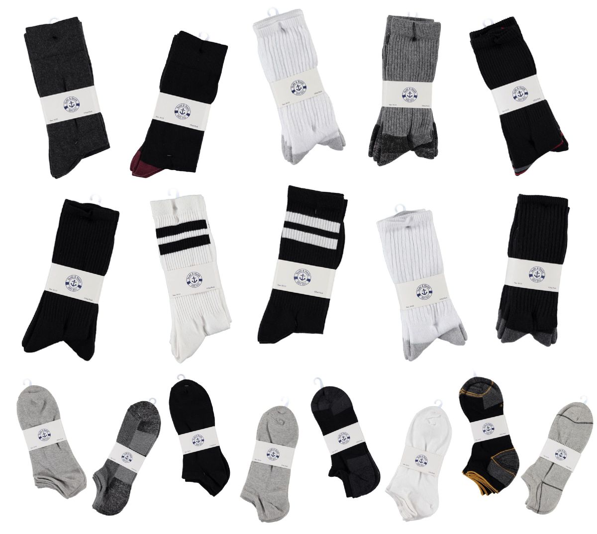 96 Bulk Sock Pallet Deal Mixed Assorted Random Colors For Men - at ...