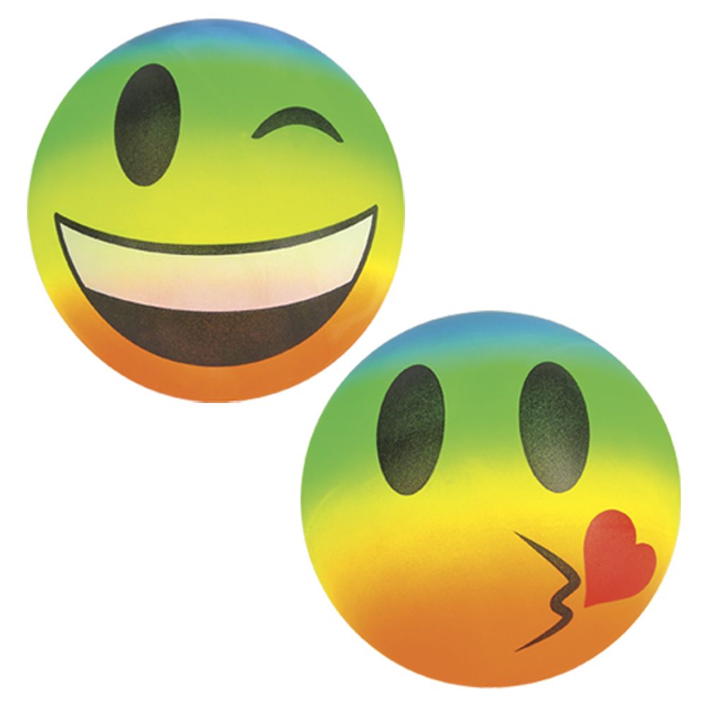 100 Bulk 6 inch Emoticon Rainbow Vinyl Balls - at - bluestarempire.com