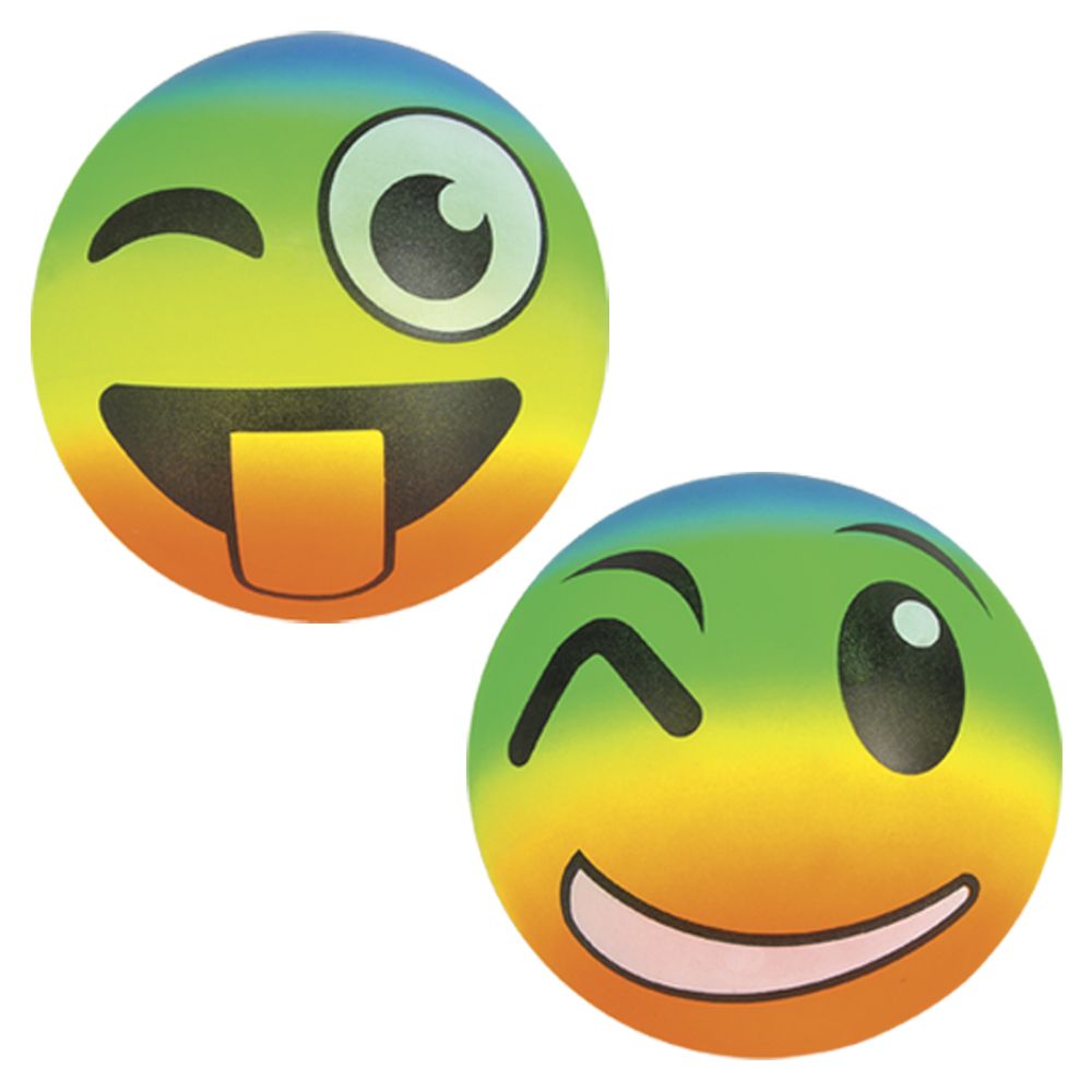 100 Bulk 6 inch Emoticon Rainbow Vinyl Balls - at - bluestarempire.com