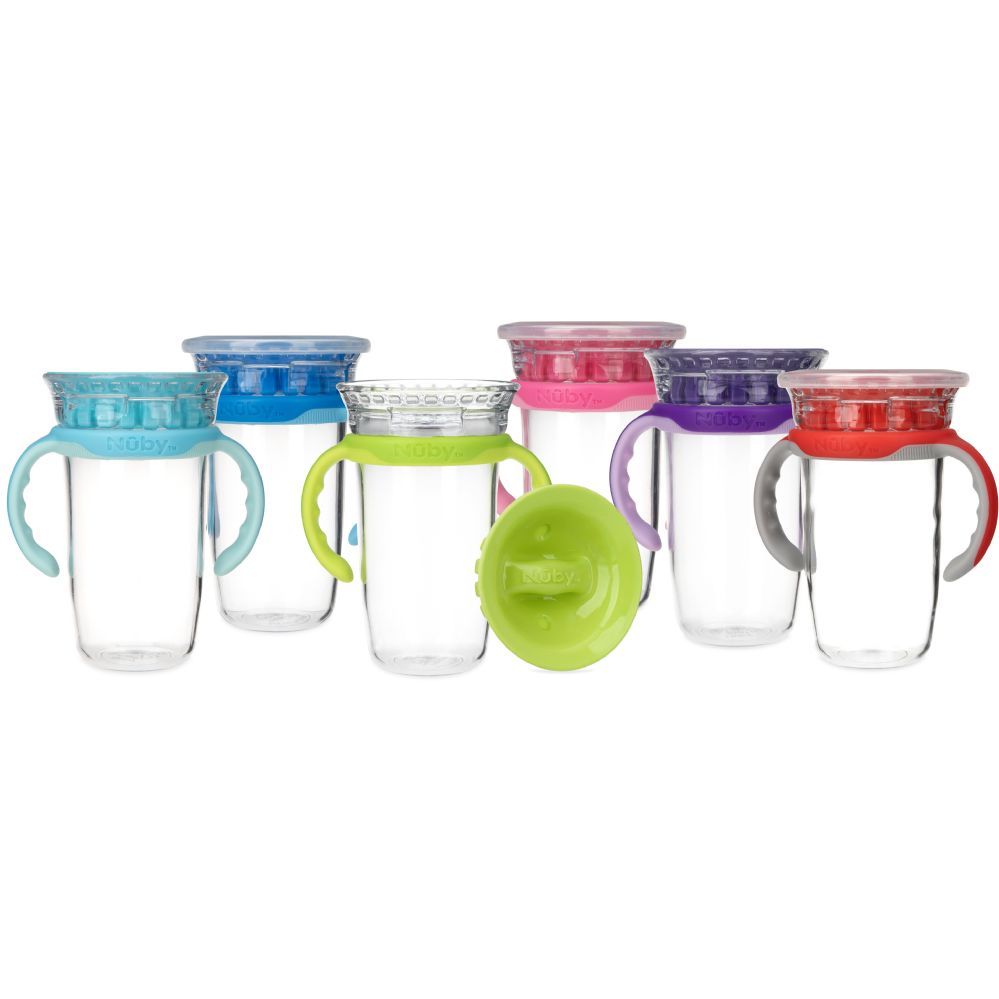 48 Bulk Nuby NO-Spill Edge 360 Cup With Removable Handles. 10 Oz/ 300ml - at - bluestarempire.com