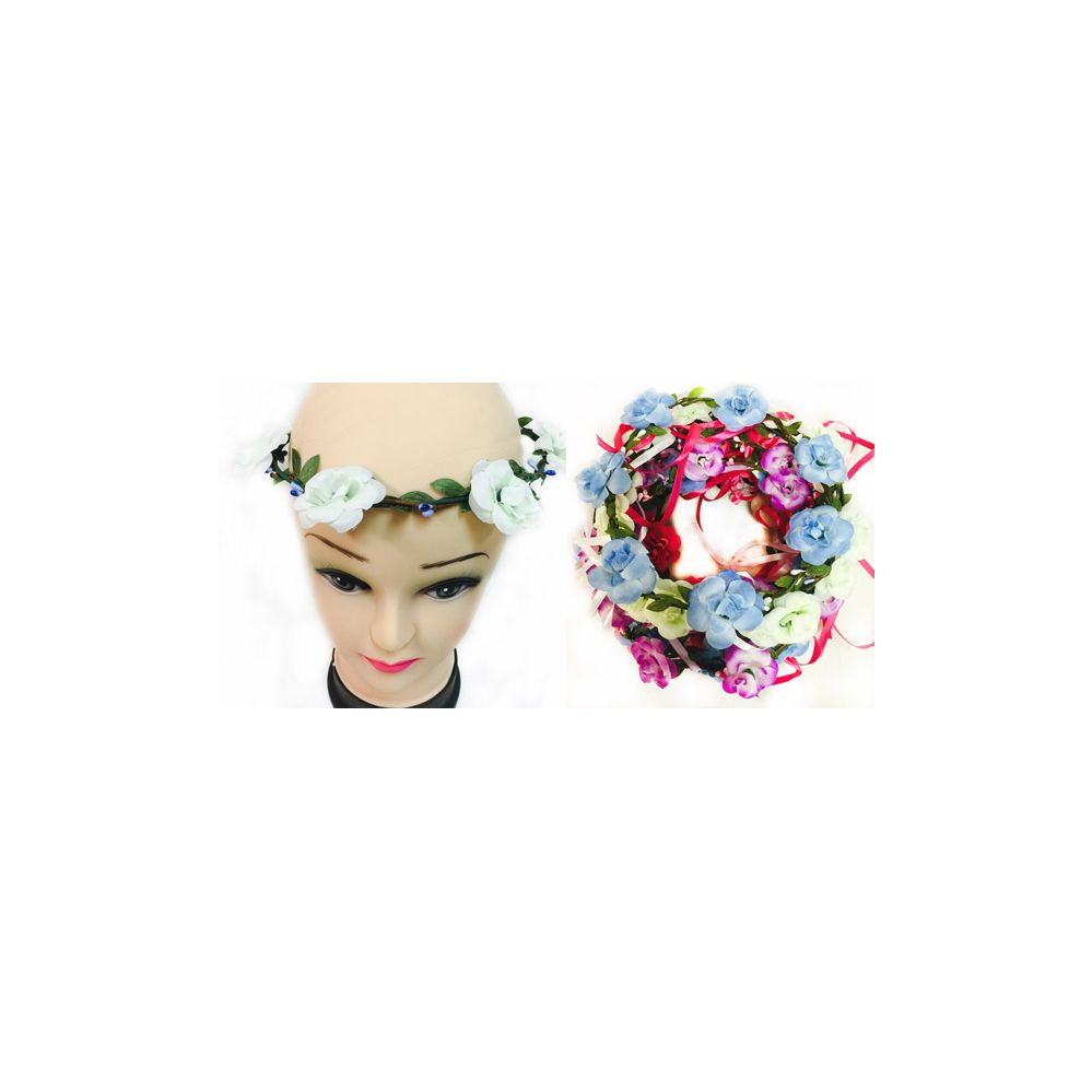 72 Bulk Flower Halo With Ribbons Assorted Color Flower Halo - at ...