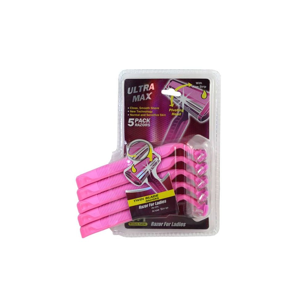 72 Bulk 5 Pack Twin Blade Ultra Max Razor - at - bluestarempire.com