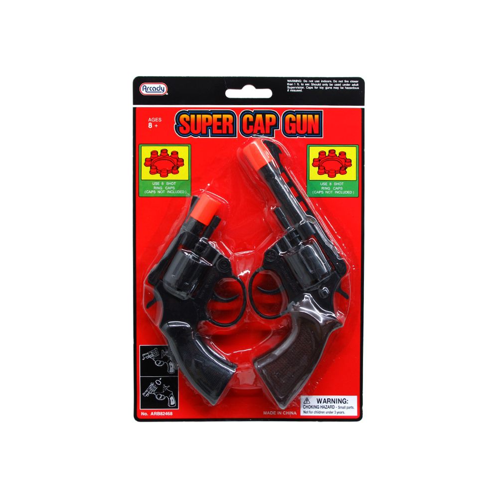 96 Bulk 2pc Super Cap Toy Guns(revolvers) In Blister Card - at ...