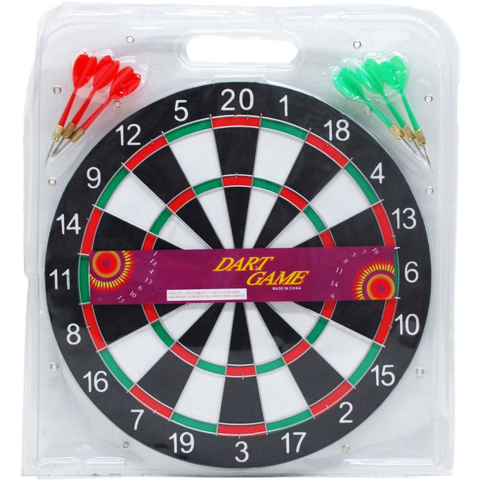 12 Bulk Dart Board With Darts In Pegable Blister Pack - at ...