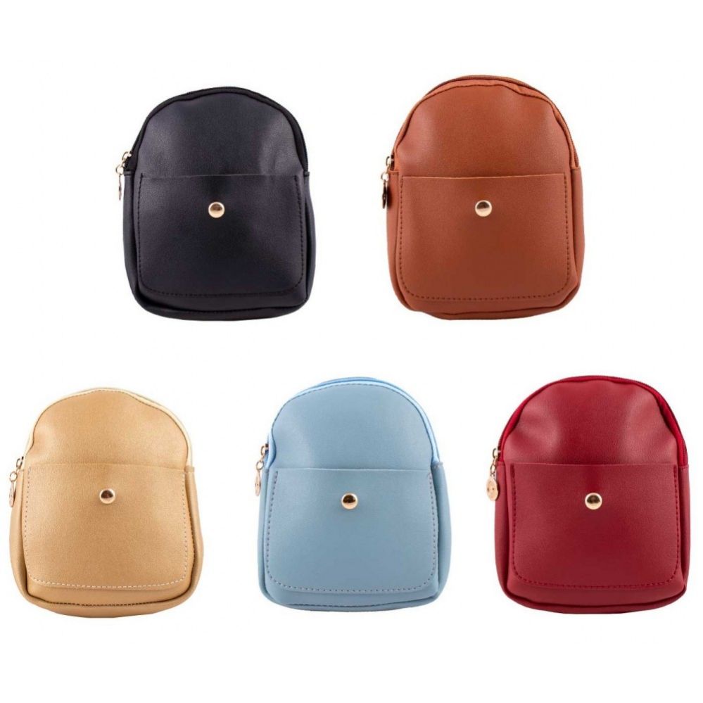 24 Bulk 7" Backpacks Mini Leather Fashion Purse In 4 Assorted Colors ...