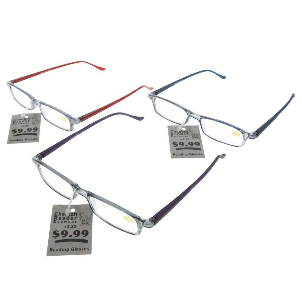 60 Bulk Assorted Translucent Rectangular Reading Glasses - at ...
