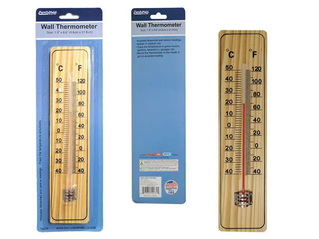 96 Bulk Jumbo Wood Wall Thermometer - at - bluestarempire.com