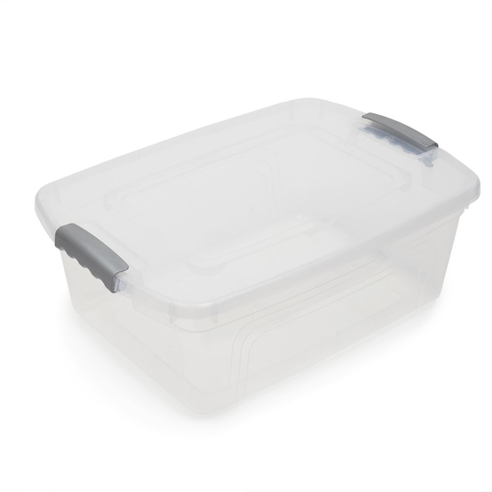 9 Bulk Home Basics 20 Liter Rectangular Plastic Storage Container With ...