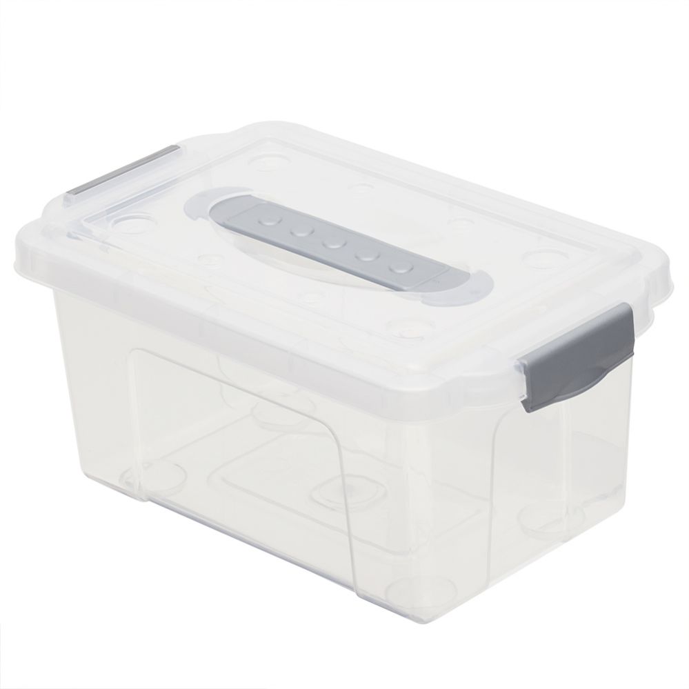 6 Bulk Home Basics 4.25 Liter Storage Box With Handle, Clear - at ...