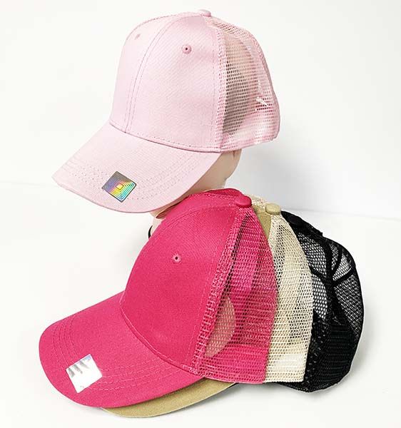 36 Bulk Mesh Ponytail Ball Cap - at - bluestarempire.com