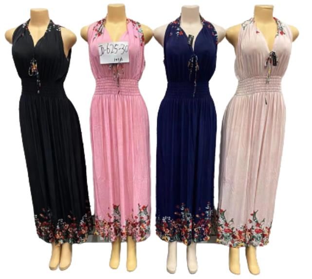 24 Bulk Floral Maxi Long Dresses Assorted - at - bluestarempire.com