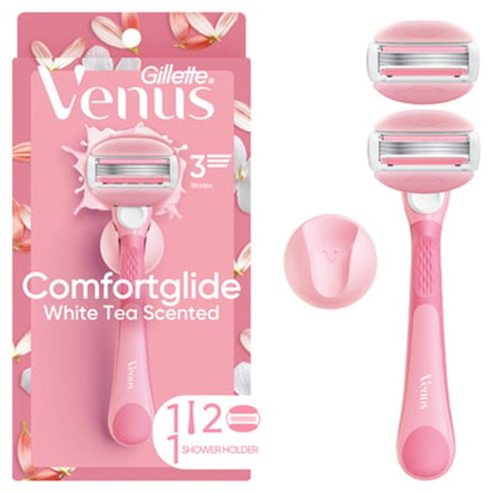 36 Bulk Gillette Venus ComfortGlide White Tea Razor Handle + 2 Blade ...