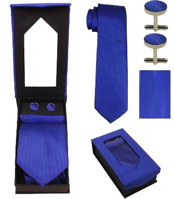 12 Bulk Bright Blue Tie Set - at - bluestarempire.com