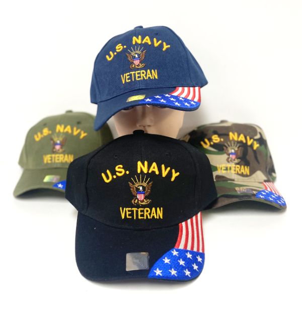 36 Bulk Us Navy Veteran Hat - at - bluestarempire.com