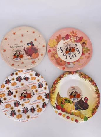 48 Bulk Thanksgiving Paper Plates - at - bluestarempire.com