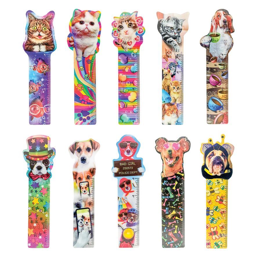 50 Bulk Furry Friends Lenticular Bookmarks - at - bluestarempire.com