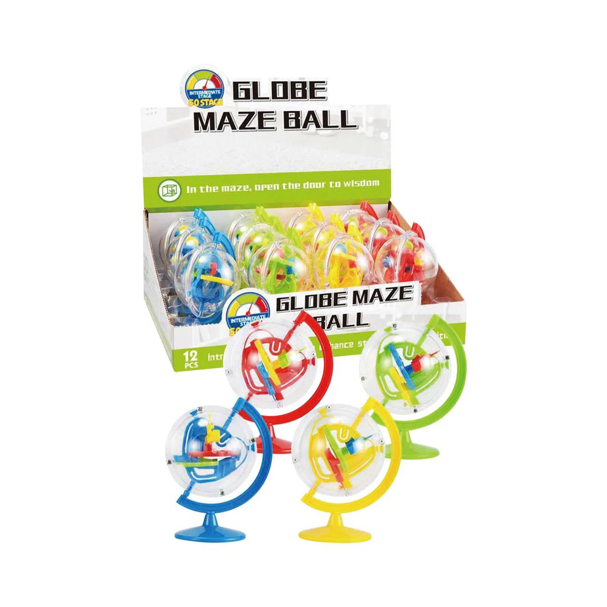 48 Bulk Globe Maze Ball Game Assorted Colors - at - bluestarempire.com