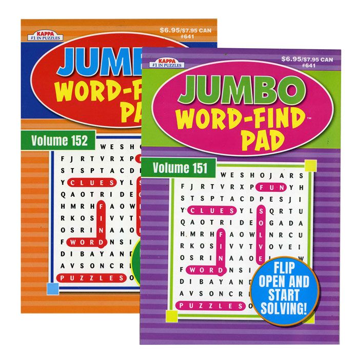 24 Bulk Kappa Jumbo Word Find Pad - Digest Size - at - bluestarempire.com
