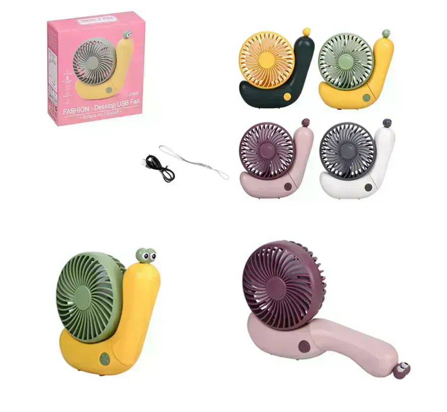 60 Bulk Electric Cartoon Snail Mini Fan - at - bluestarempire.com