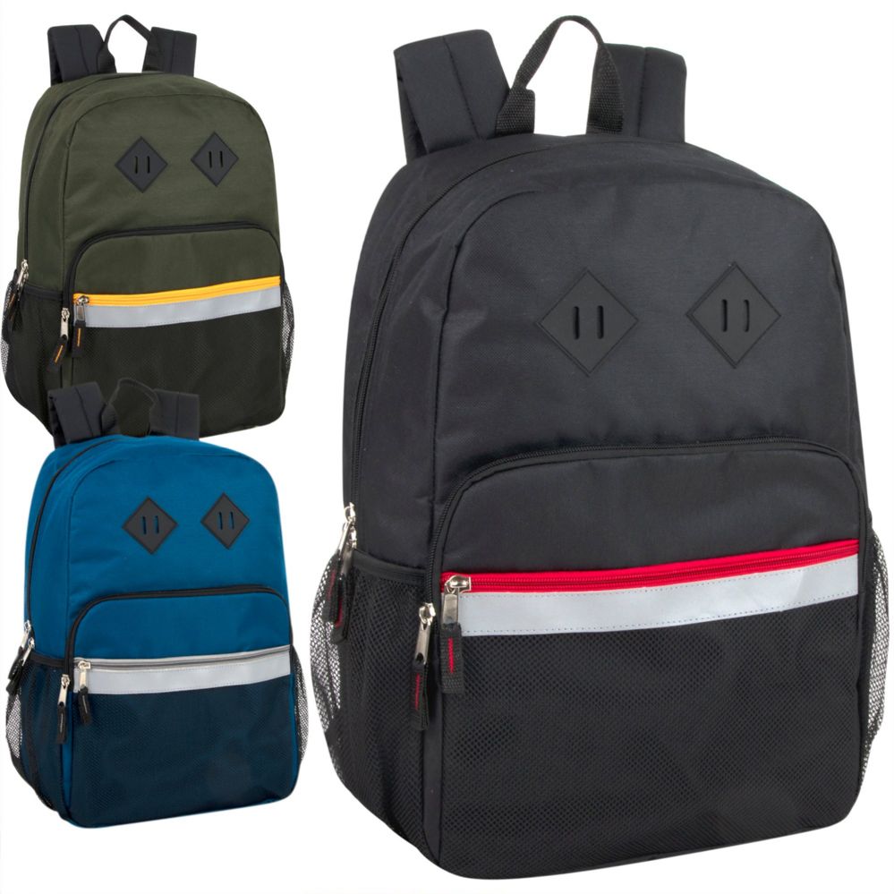 24 Bulk 18 Inch Safety Reflective Backpack - 3 Colors - at ...