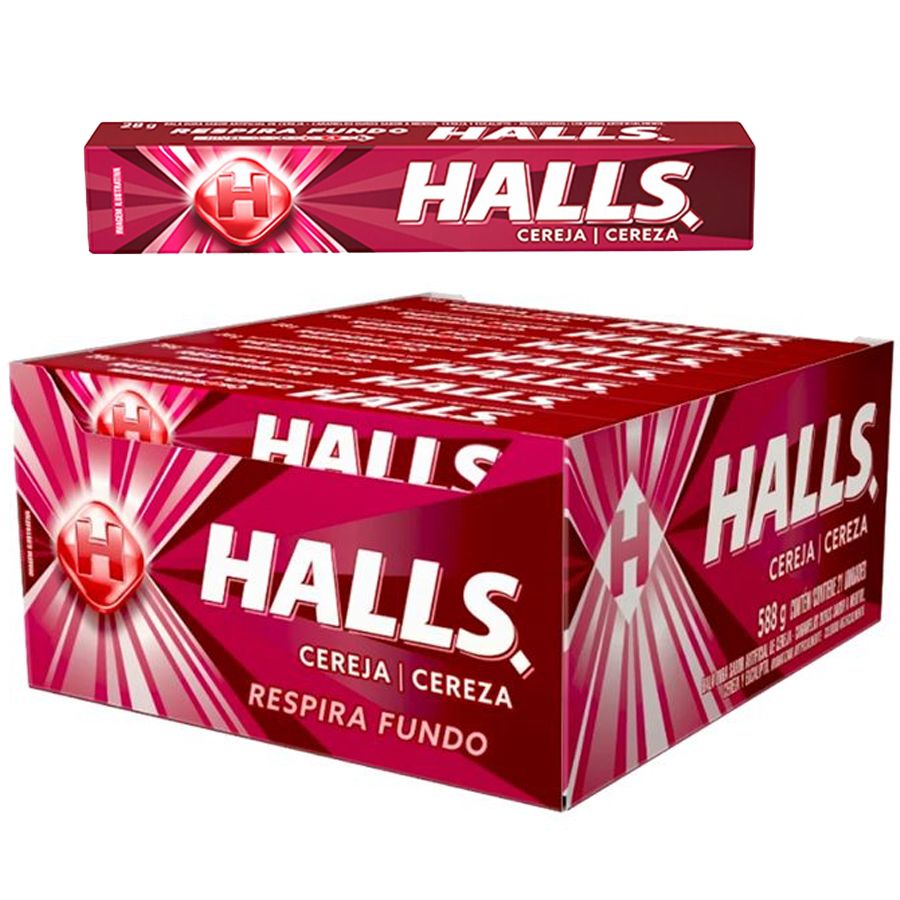 42 Bulk Halls Cough Drops 27.5 G Cherry (brazil) - at - bluestarempire.com