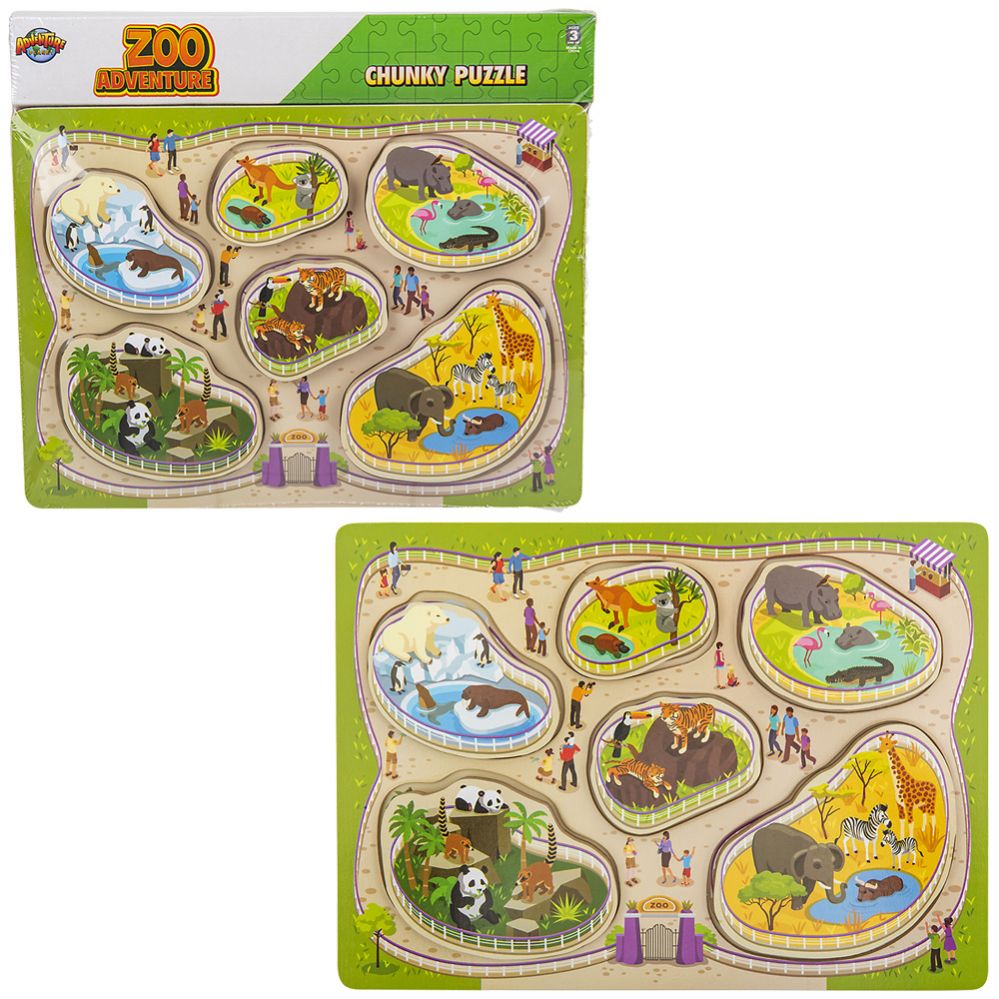 24 Bulk 11.75" X 10.25" 6pc Chunky Build A Zoo Puzzle - at ...