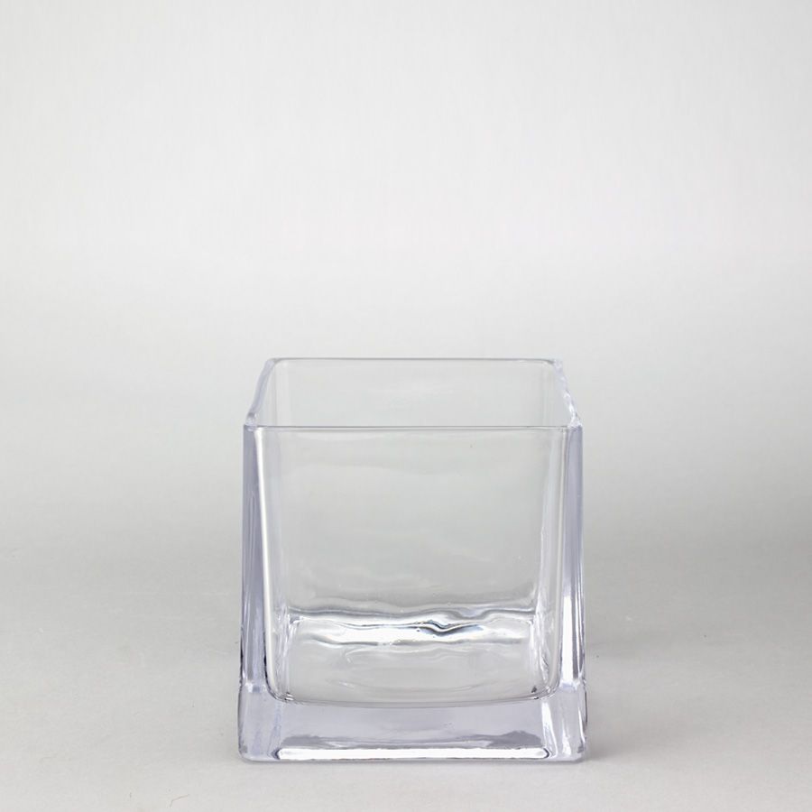 12 Bulk Glass Square Cube Vase 6 inch - at - bluestarempire.com