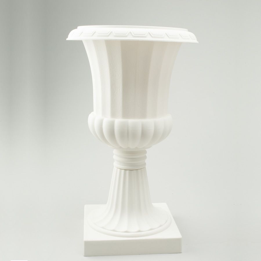 6 Bulk Plastic Planter Urn 19 inch - White - at - bluestarempire.com