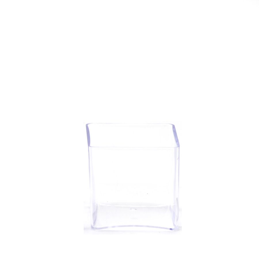 18 Bulk Plastic Square Container 4 inch - Clear - at - bluestarempire.com