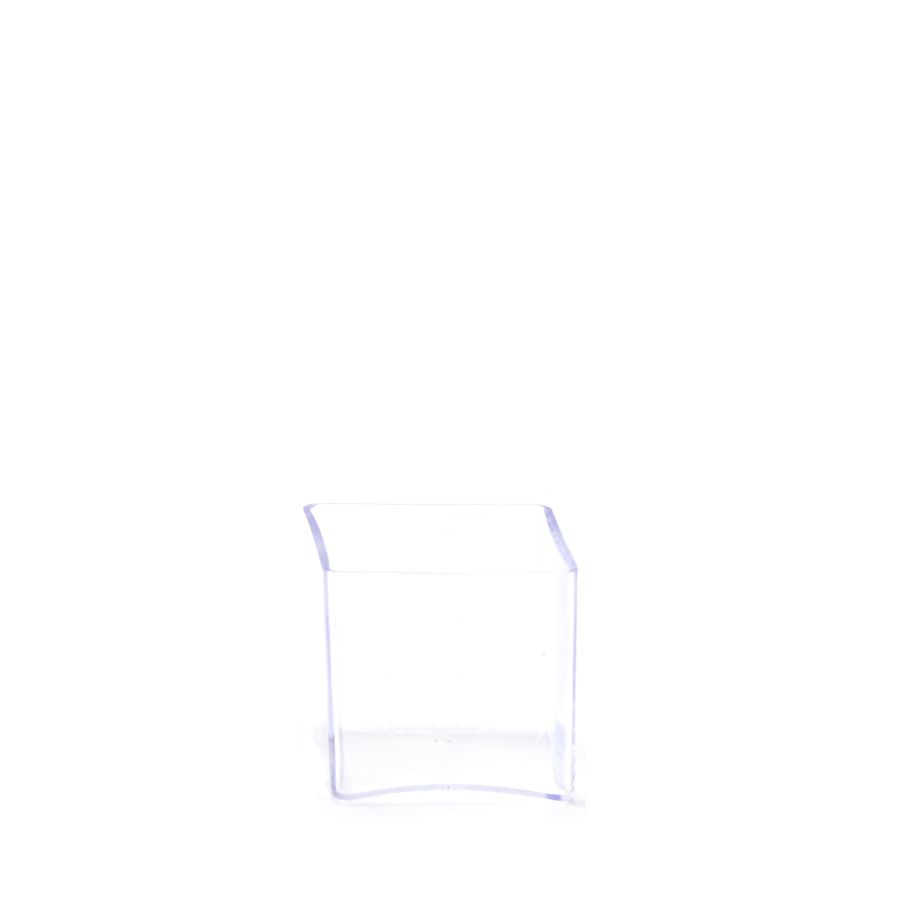 48 Bulk Plastic Square Container 3 inch - Clear - at - bluestarempire.com