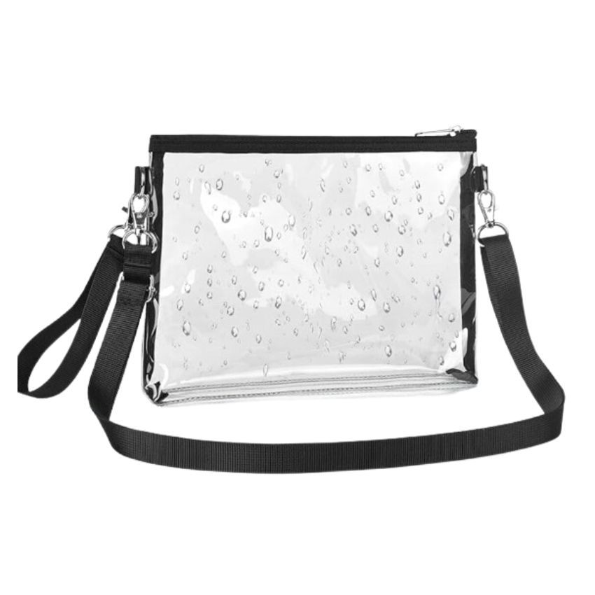 24 Bulk Small Clear Handbags Transparent Cosmetic Bags - at ...