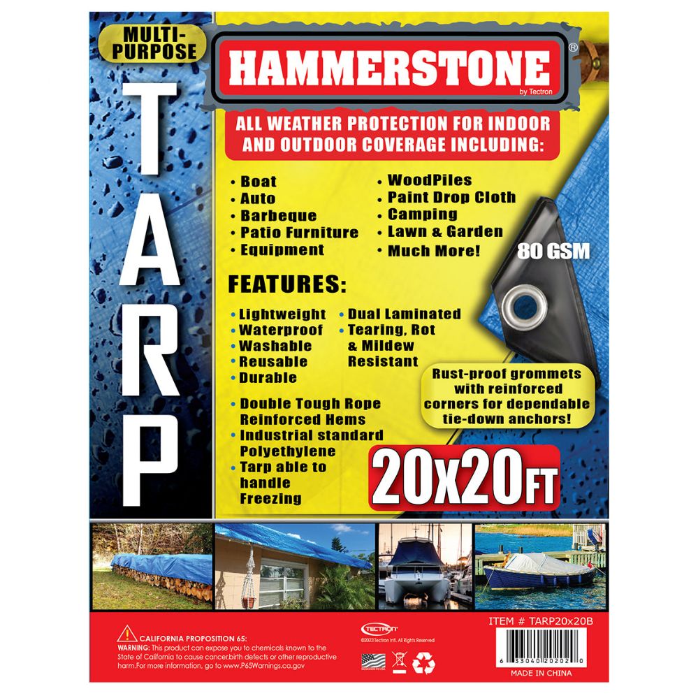 3 Bulk Tarp 20 X 20 Ft Blue 80 Gsm - at - bluestarempire.com