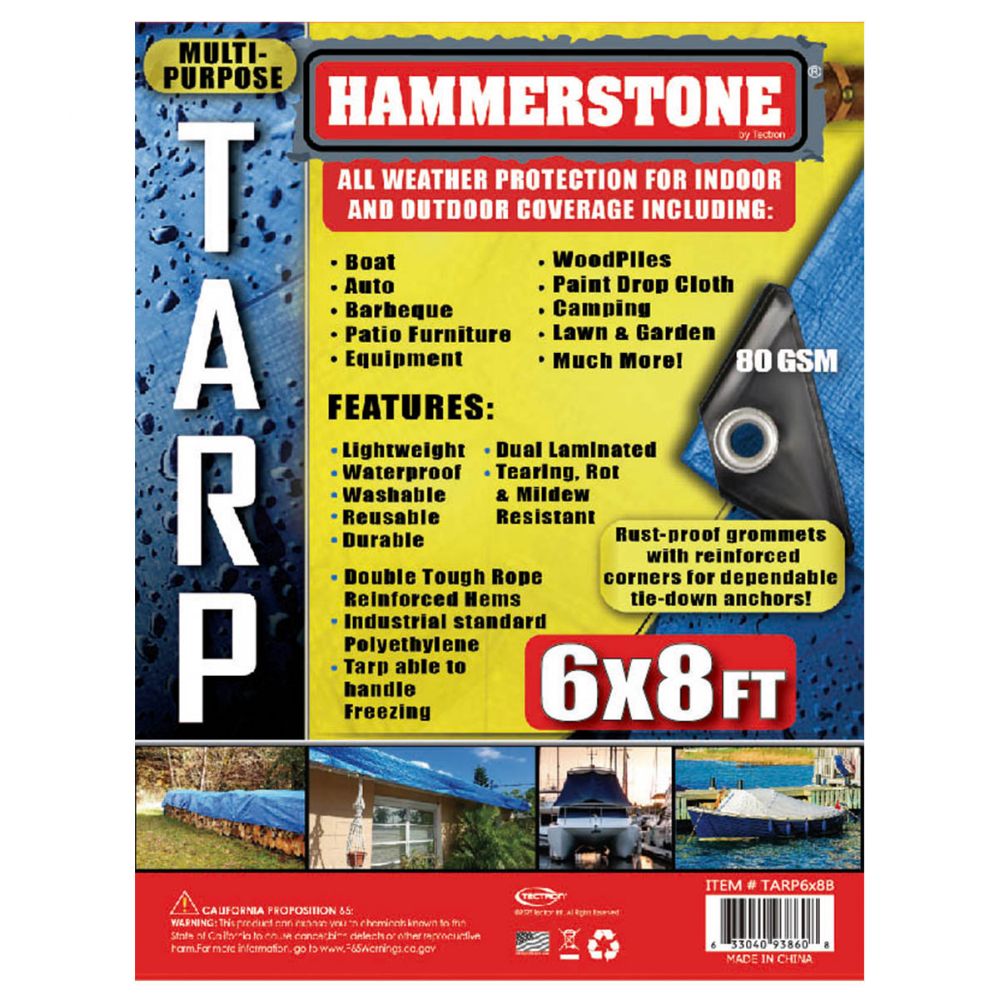 25 Bulk Tarp 6 X 8 Ft Blue 80 Gsm - at - bluestarempire.com